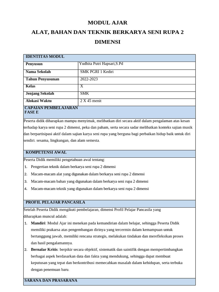 Modul Ajar Sb_bahan Teknik Alat 2d | PDF