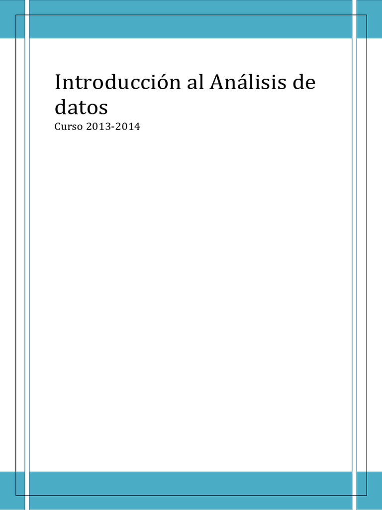 Introducción al Análisis de Datos 2013-2014 | PDF | Nivel de medida ...