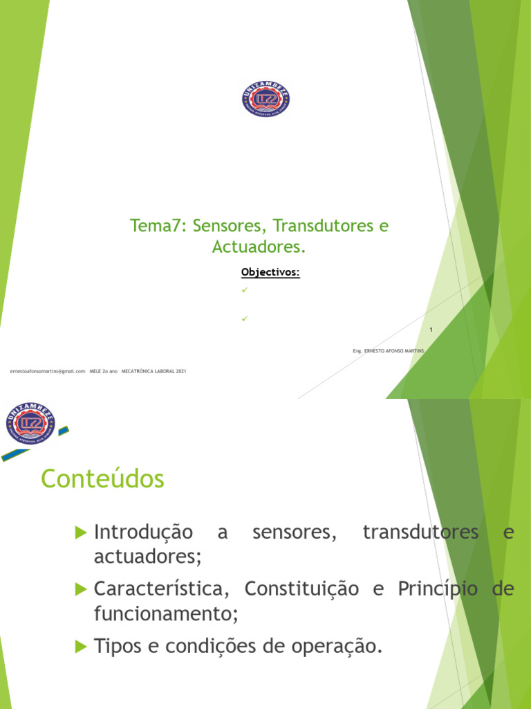 Tema7 - Sensores, Transdutores e Actuadores | PDF | Temperatura | Sensor