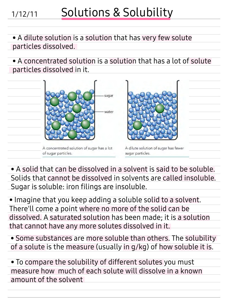 Solutions & Solubility | PDF