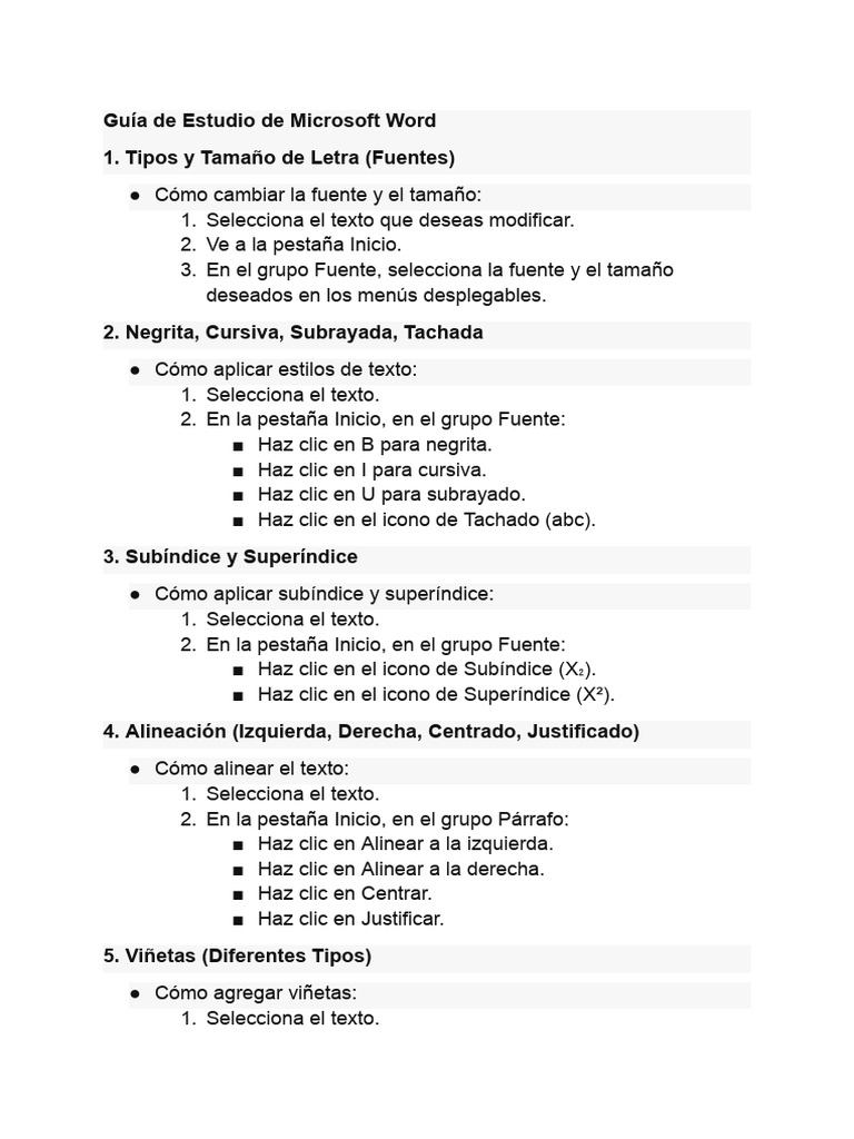 Guía de Estudio de Microsoft Word | PDF | Software