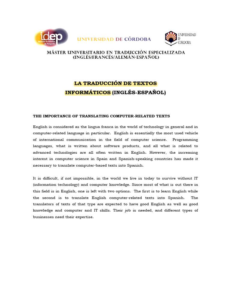 3 - The Importance of Translating Computer-Related Texts | PDF