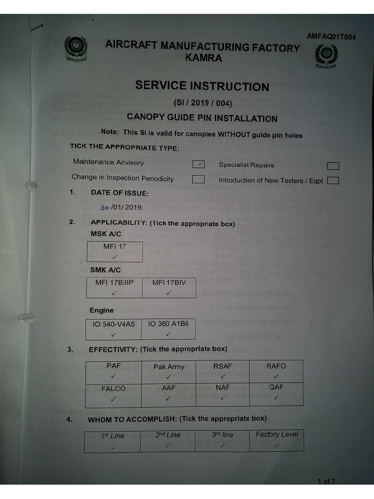 Canopy Guide Pin Installation | PDF