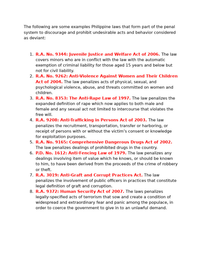 Philippine Laws | PDF | Capital Punishment | Crimes