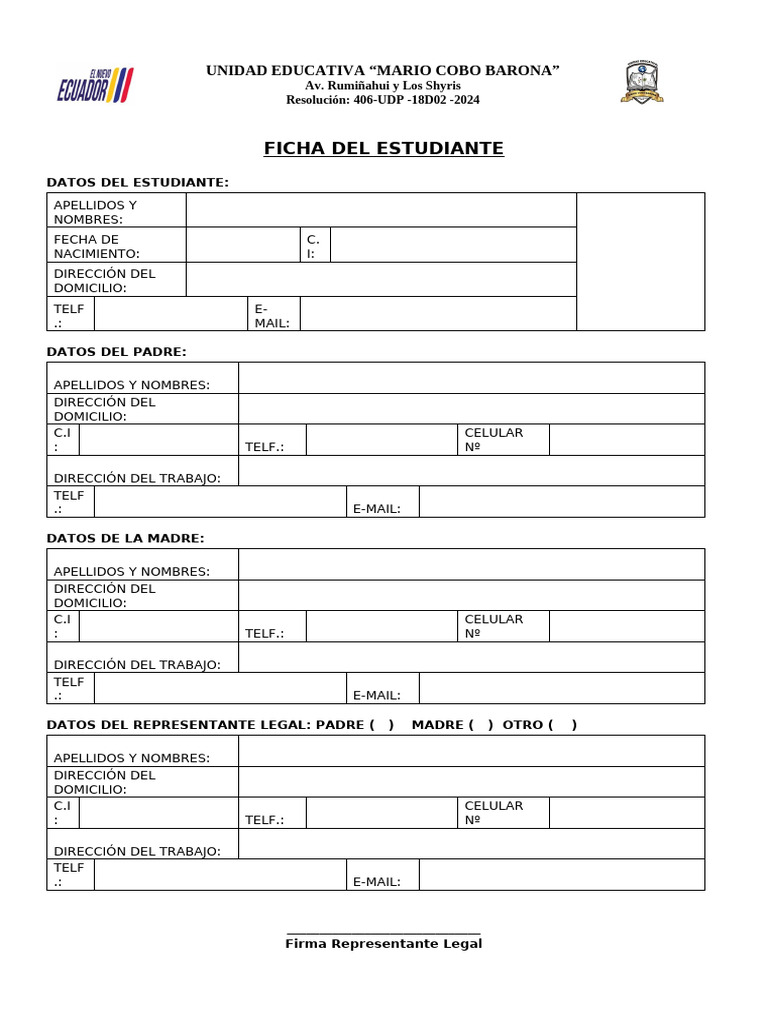 Tutor Ficha Del Estudiante | PDF