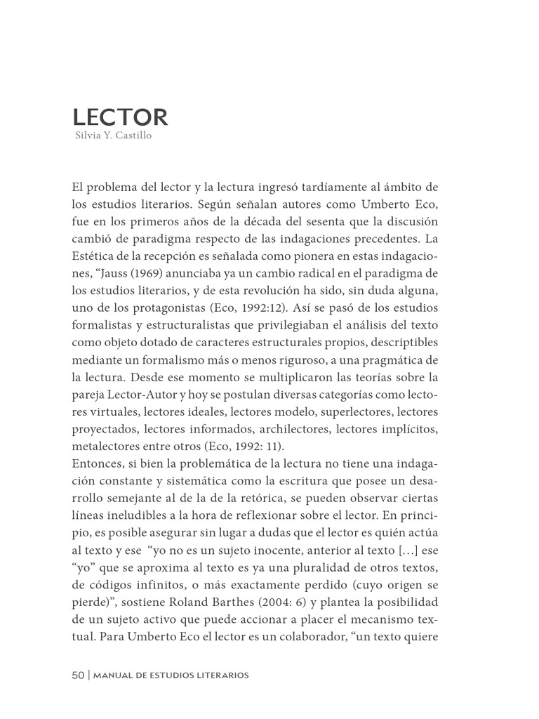 El Rol del Lector en Estudios Literarios | PDF | Semiótica | Filología