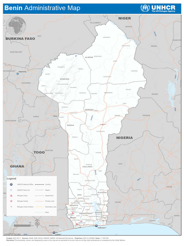 Benin Reference Map May 2021 1 Pdf