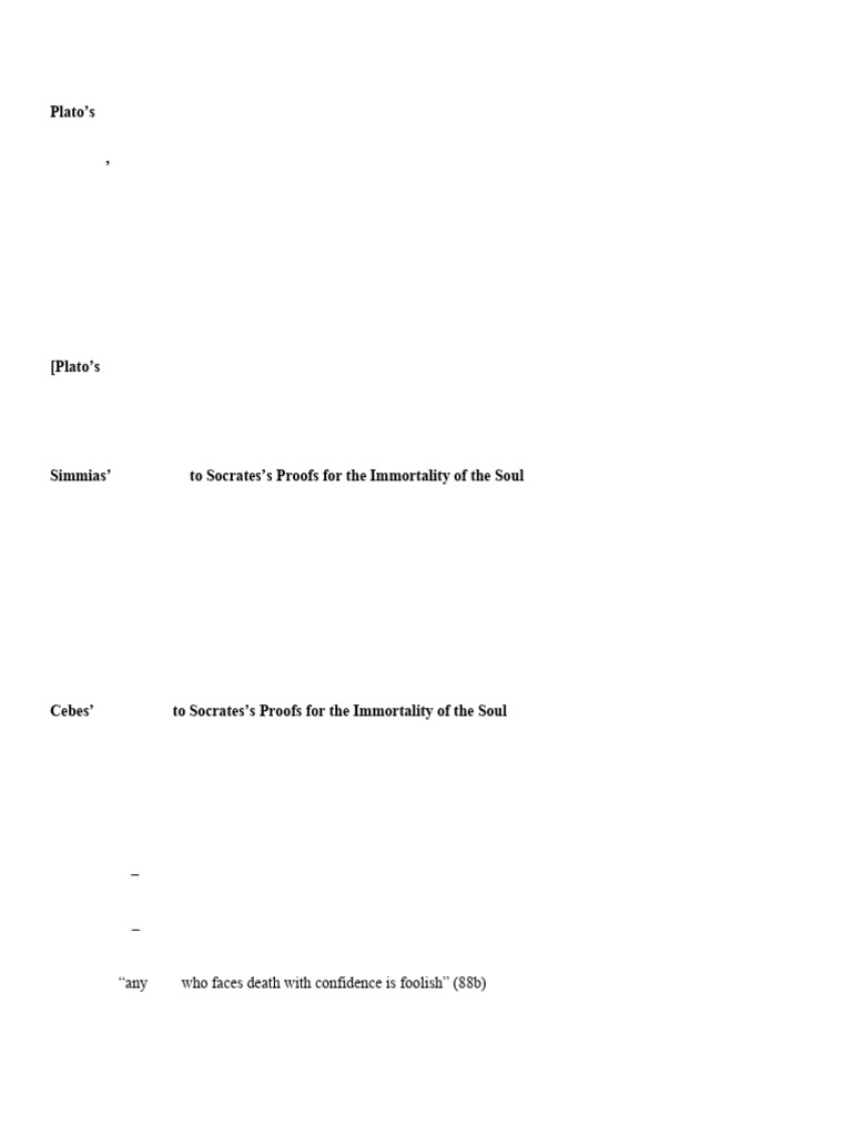 Plato Handout - Phaedo Day 5 - Sep 18 | PDF