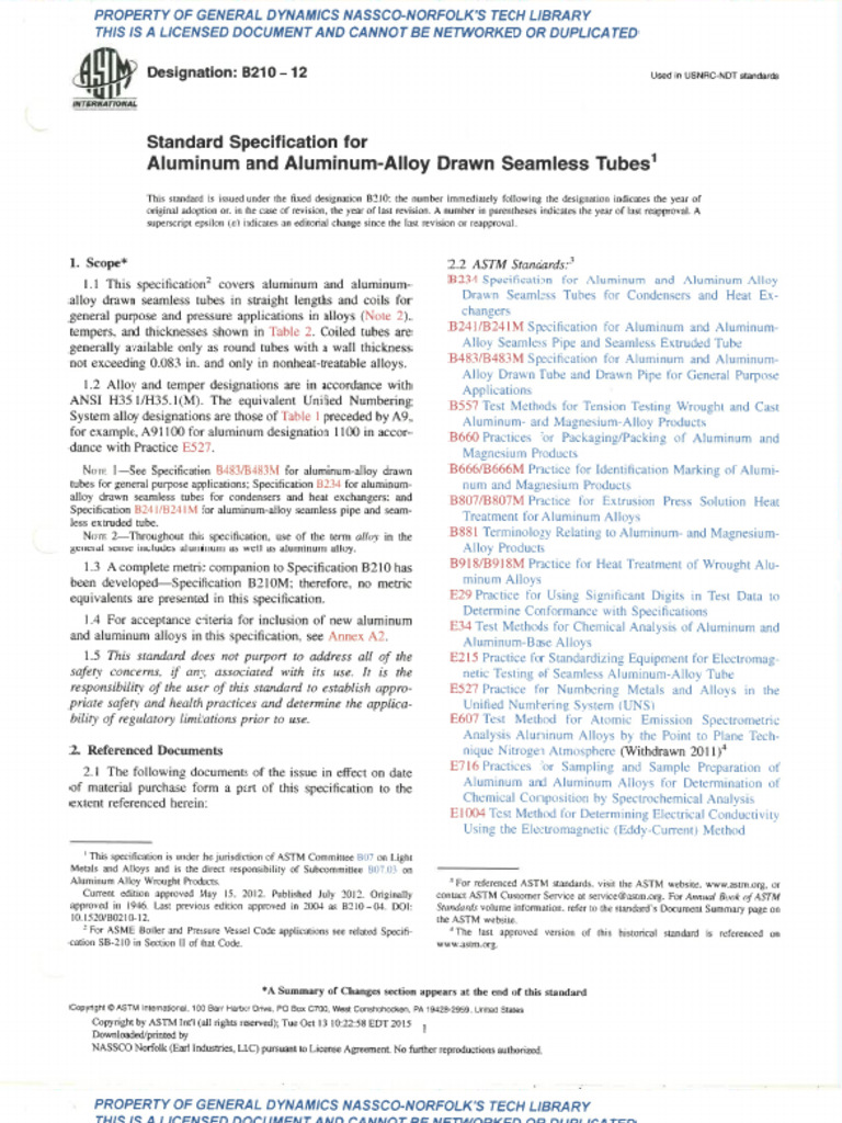 Astm B210-12 | PDF