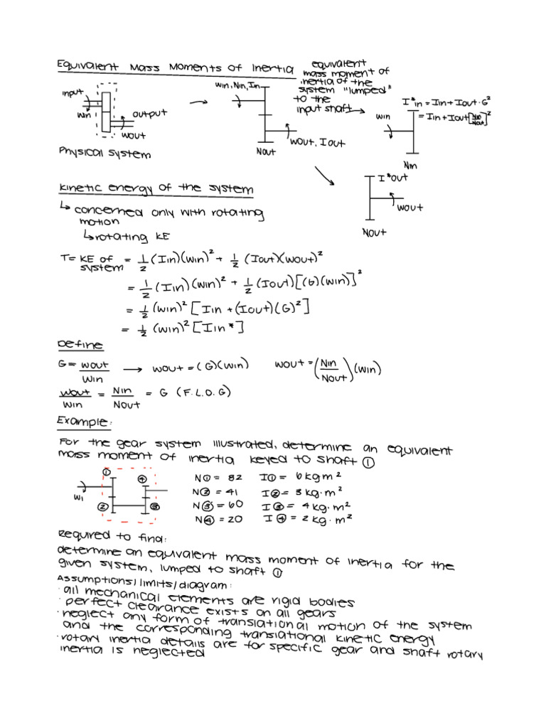 Machine Dynamics - Equivalent Mass Momements of Inertia | PDF ...