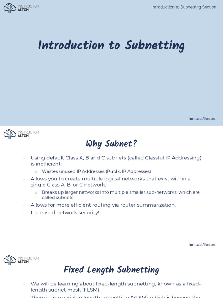 15 - Introduction to Subnetting | PDF | Ip Address | Internet Protocols 15 - Introduction to Subnetting | PDF | Ip Address | Internet Protocols