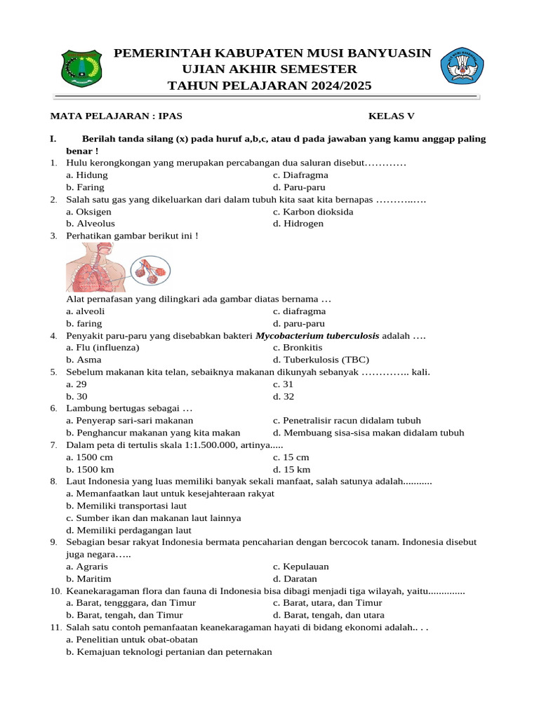 SOAL UAS IPAS KELAS 5 | PDF