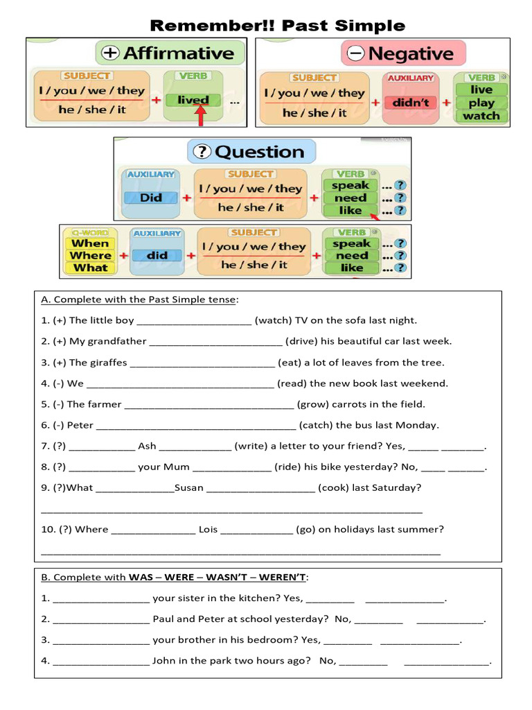 Simple Past exercises | PDF
