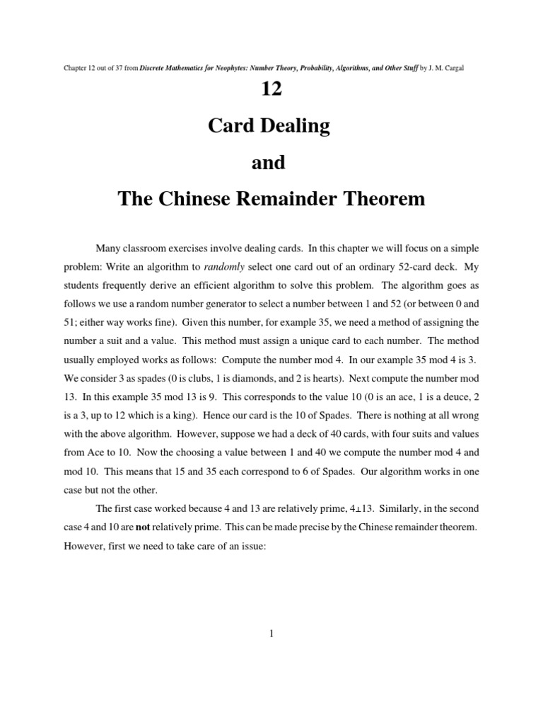 12 Chinese Remainder Theorem | Download Free PDF | Integer | Number Theory