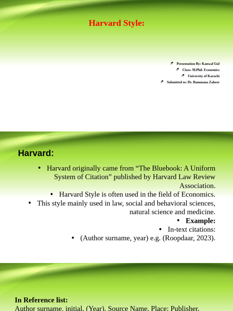 Harvard Style | PDF