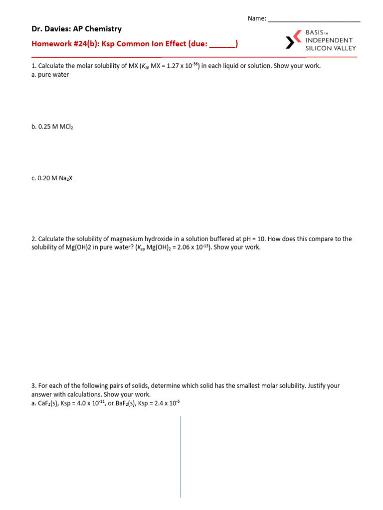 HWK_24b_Ksp_Common_Ion_Effect | PDF