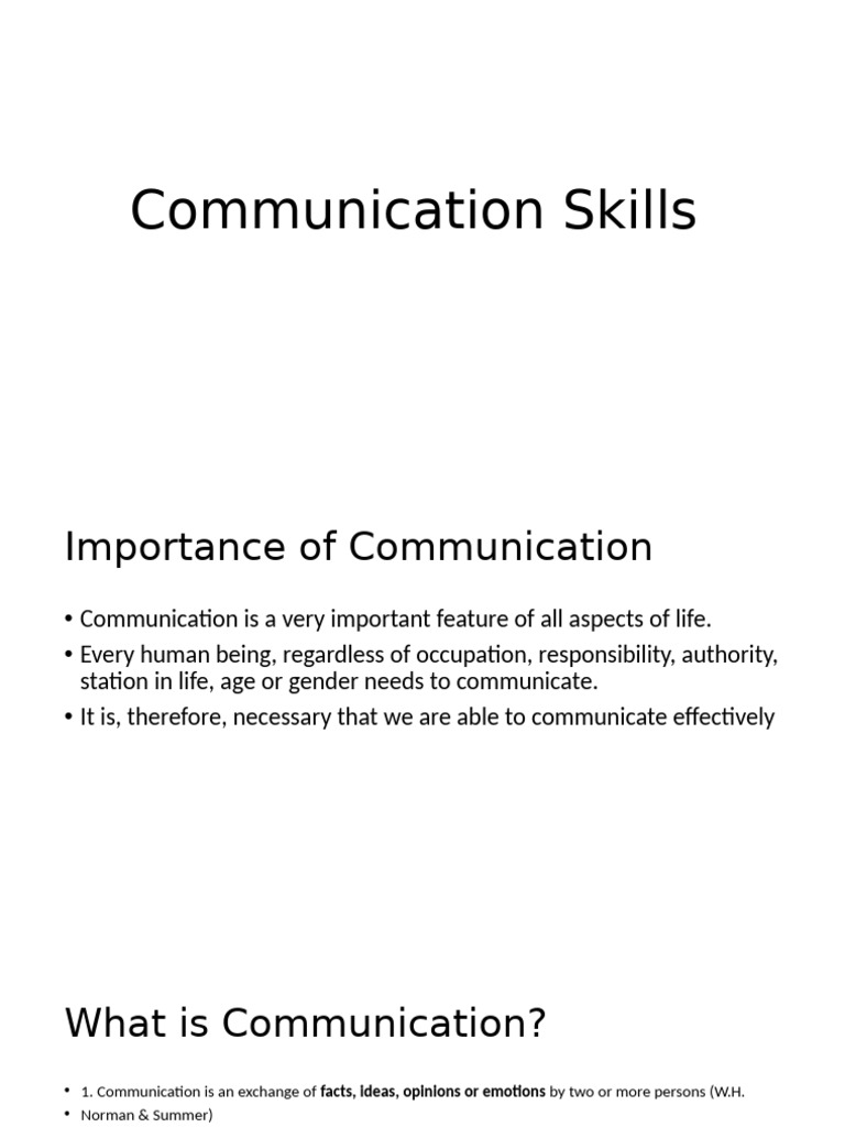 Communication Skills Unit 1 | PDF | Communication | Perception