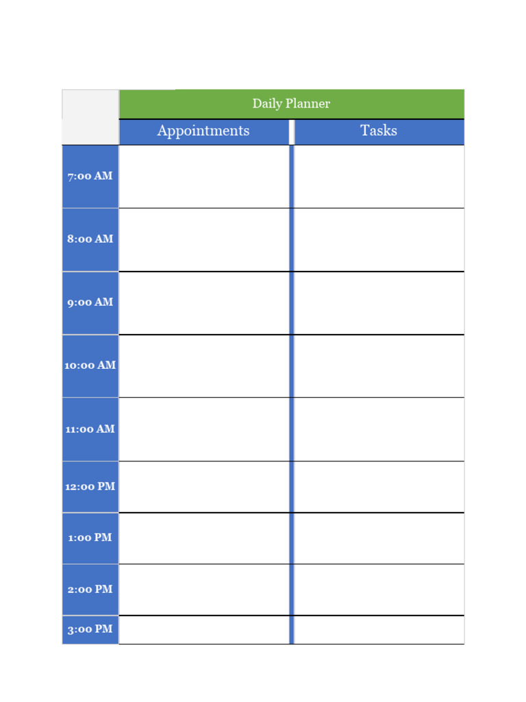 Copy of Daily Planner_ Hourly Appts + Tasks - Print Version | PDF