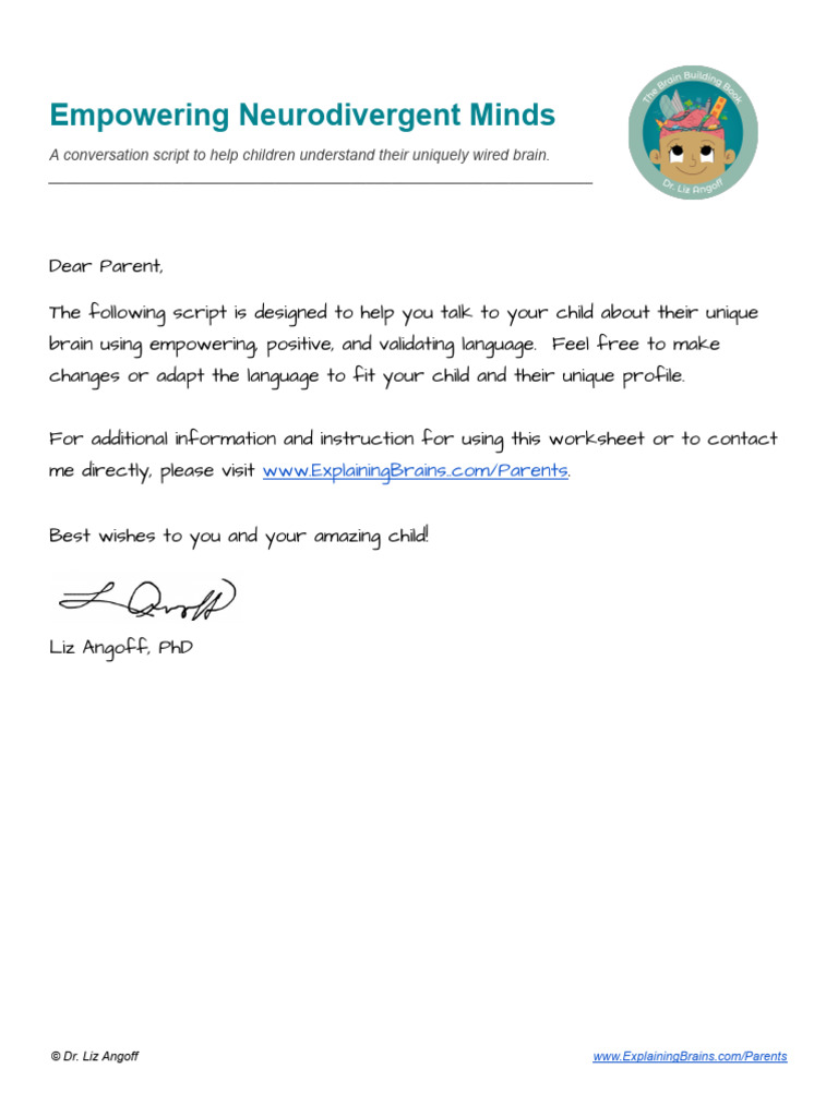 Explaining Neurodiversity to Kids - A Conversation Script for Parents ...