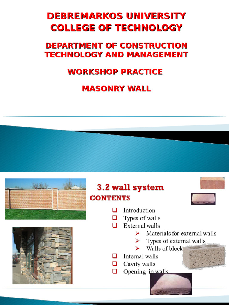 Lecture 4 Wall | PDF | Brick | Rock (Geology)