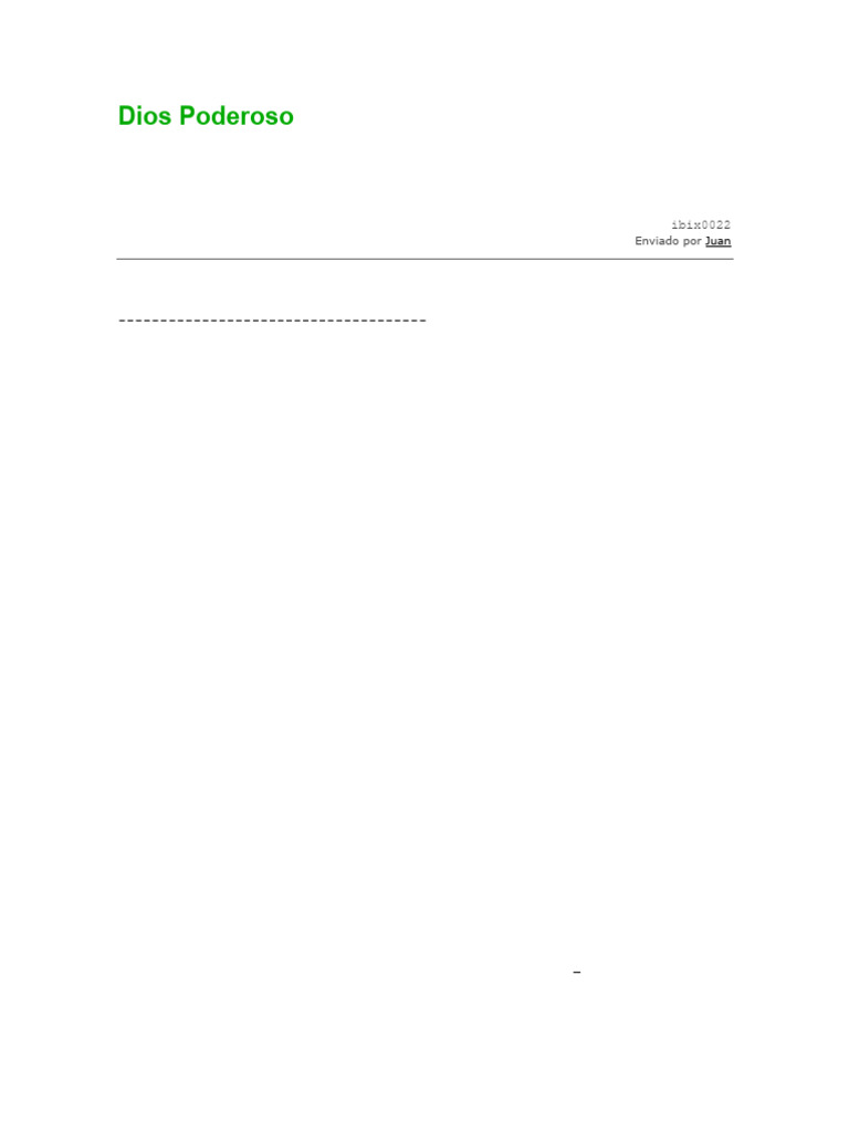 Dios Poderoso - LA IBI (Material Adicional) | PDF