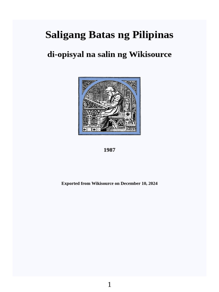 Saligang Batas NG Pilipinas (1987) | PDF
