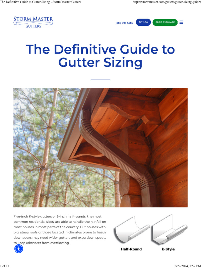The Definitive Guide To Gutter Sizing - Storm Master Gutters | PDF | Rain