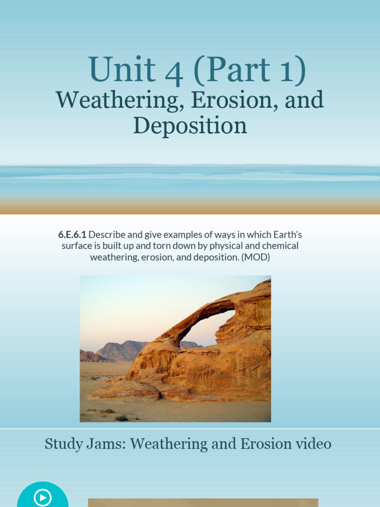 Physical + Chemical Changes - WED (Weathering, Erosion, Deposition) - 1 ...