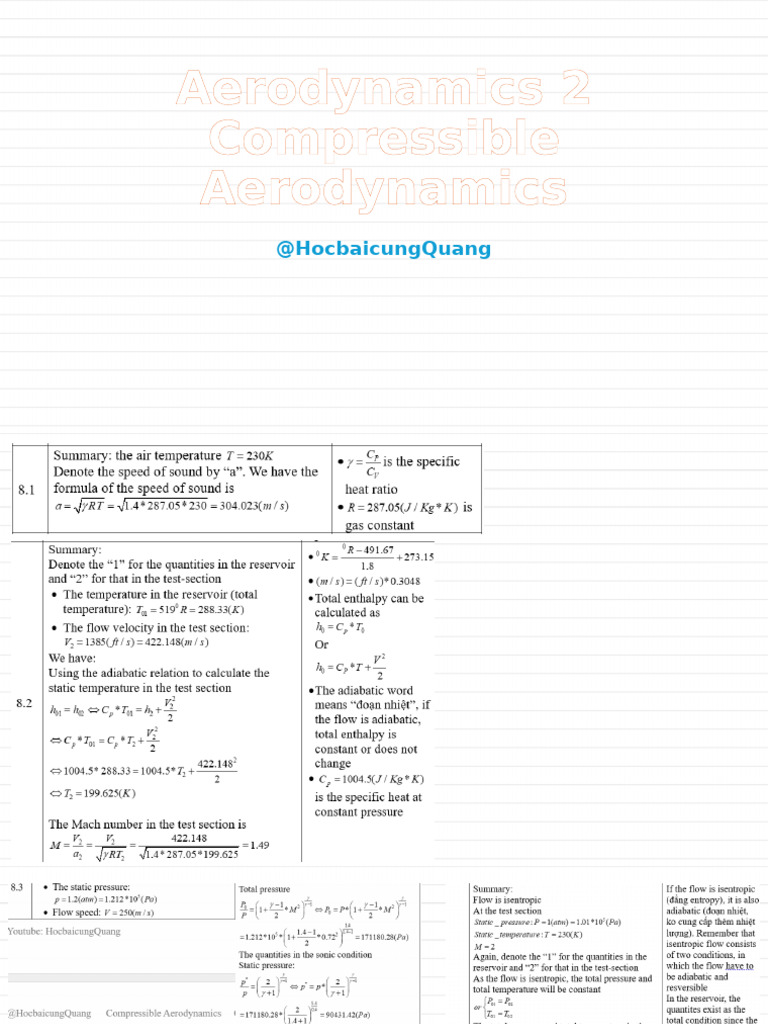 Aerodynamics 2 - Chapter 8 - Normal Shock Wave - Problems Solving | PDF | Mach Number | Fluid ...