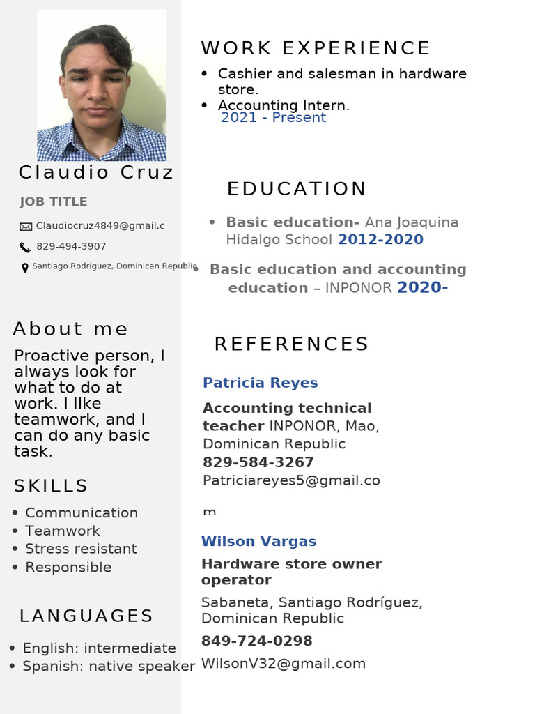 Cv English. Claudio Cruz#7 | PDF