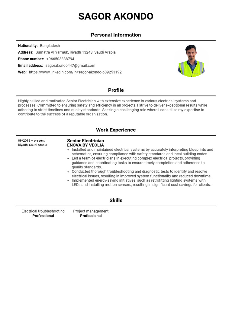 (FREE COPY) SAGOR AKONDO Resume | PDF