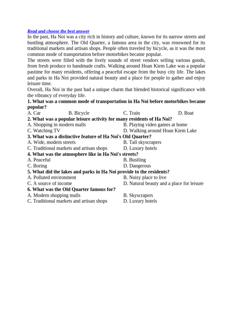 Reading Unit 6 | PDF