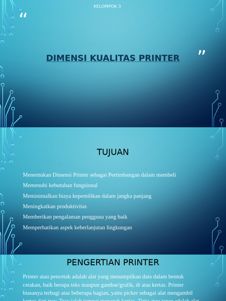 Dimensi Kualitas Printer | PDF