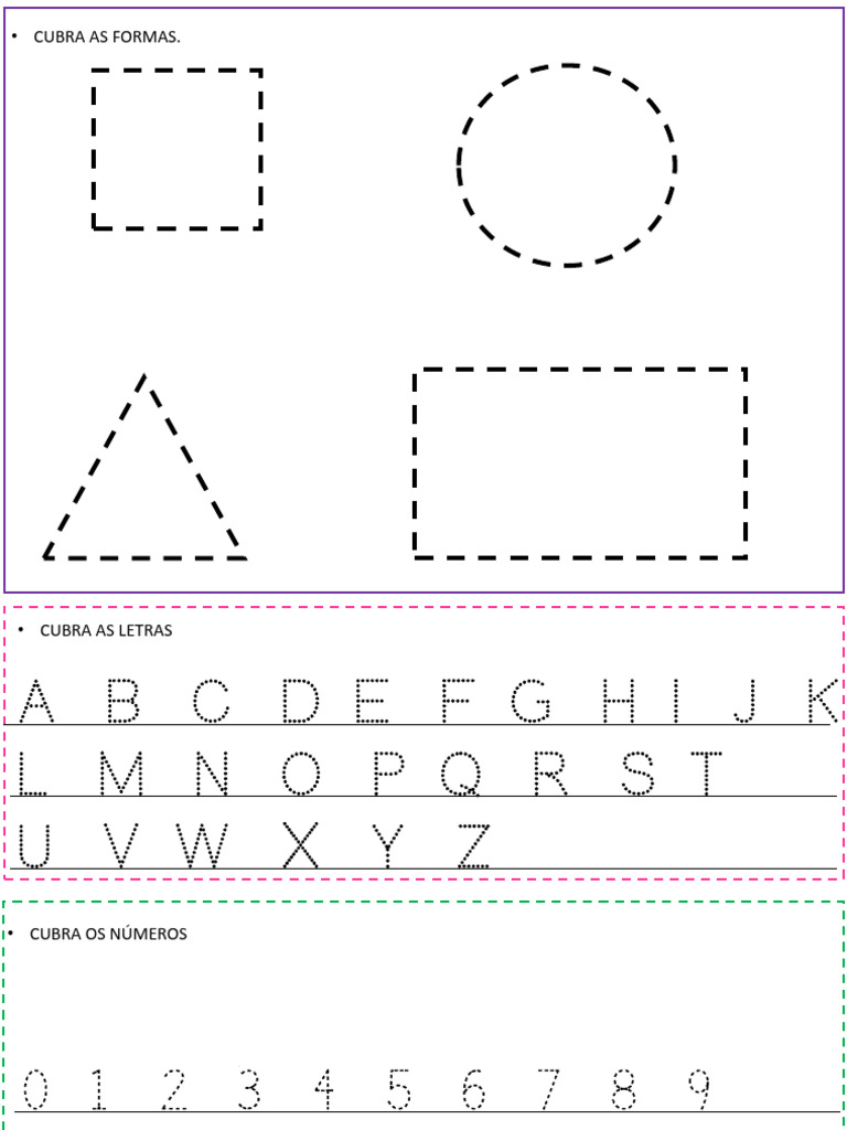 S3, S4 - Traçar Letras, Números, Linhas e Formas | PDF