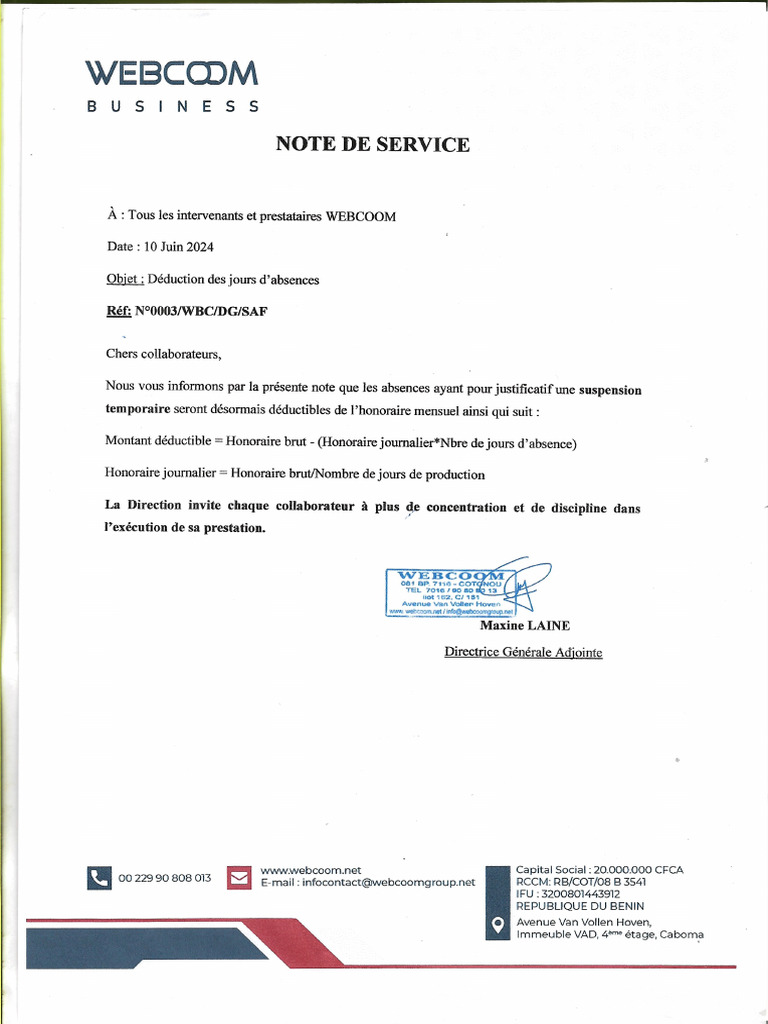 Déduction Suspension Temporaire | PDF