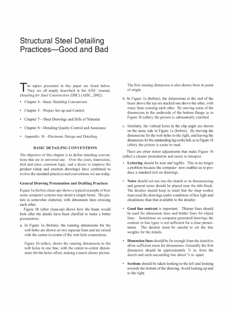 Structural Steel Detailing Practices—Good and Bad | PDF