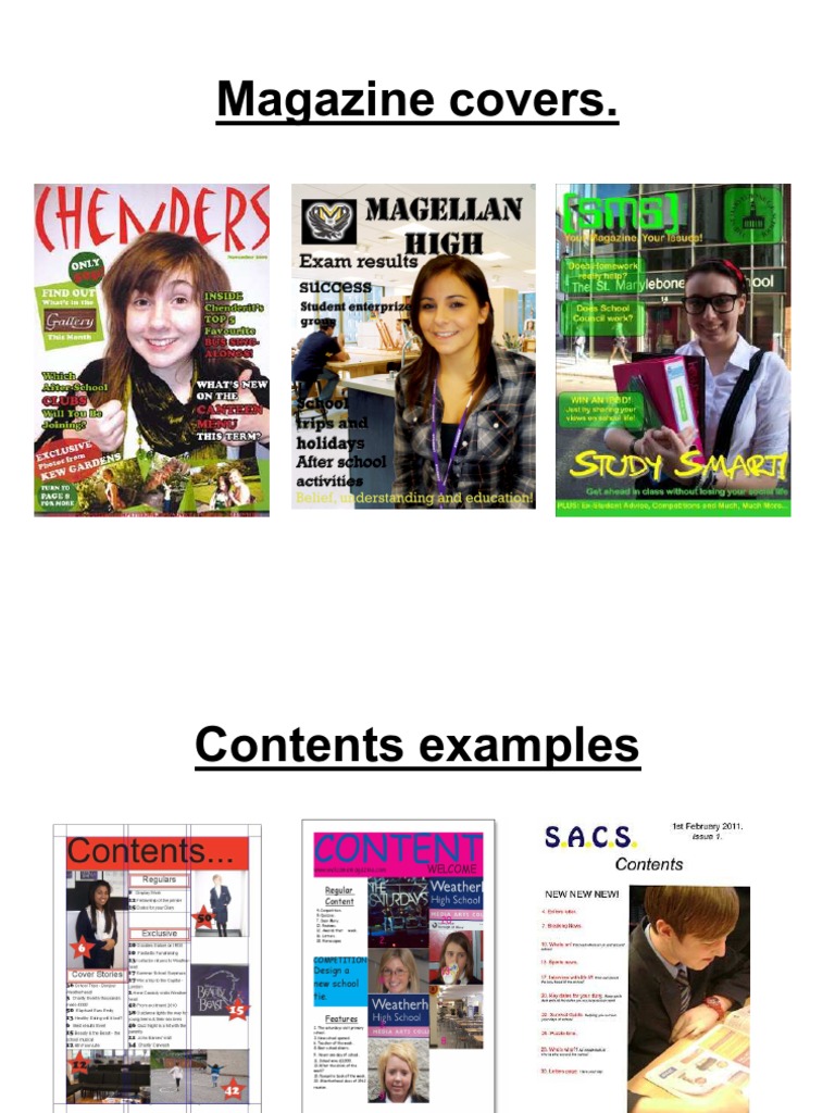 School Magazine Cover Ideas | PDF