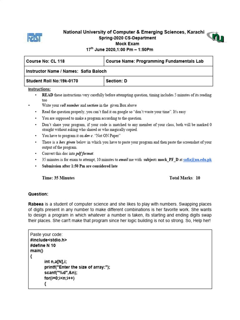 Mock_PF_D | PDF | Computer Engineering | Software Engineering
