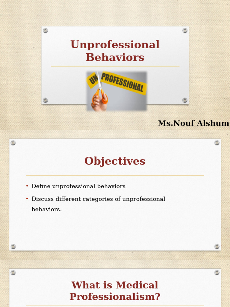 8 - Unprofessional Behaviors | PDF | Medicine | Physician