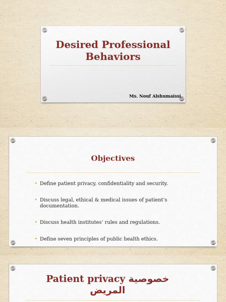 7 - Desired Professional Behaviors | PDF | Informed Consent | Health Care