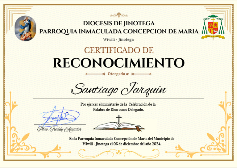 Reconocimiento a Santiago Jarquín | PDF