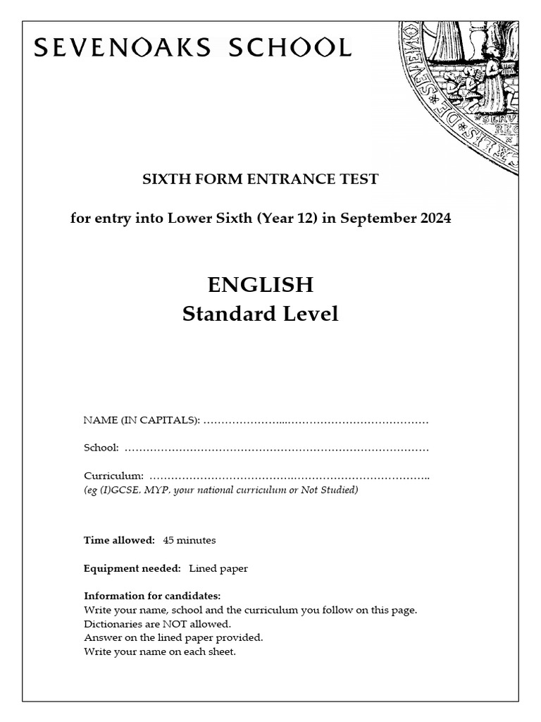 English SL paper 2024 | PDF