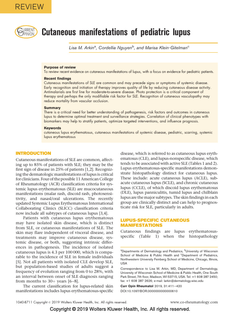 01_Cutaneous manifestations of pediatric lupus_Current Op Rheumatol ...