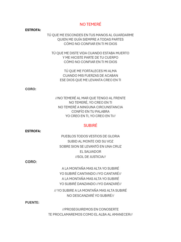 Letras Jueves Elohim | PDF