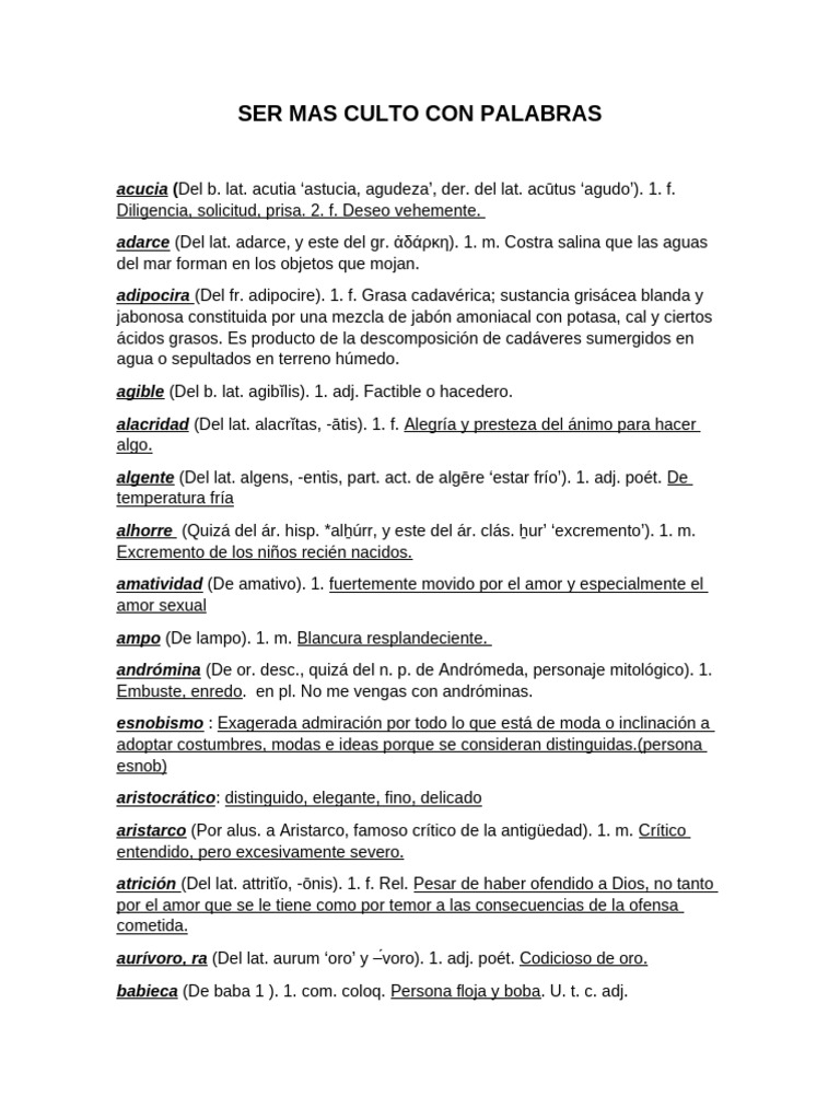 Ser Mas Culto Con Palabras | PDF