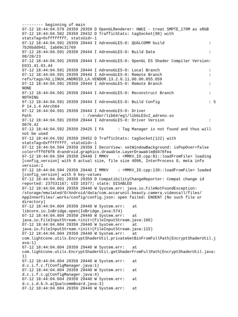 com.accarunit.beauty.camera.videocall_logcat | PDF | Java (Programming Language) | Operating ...