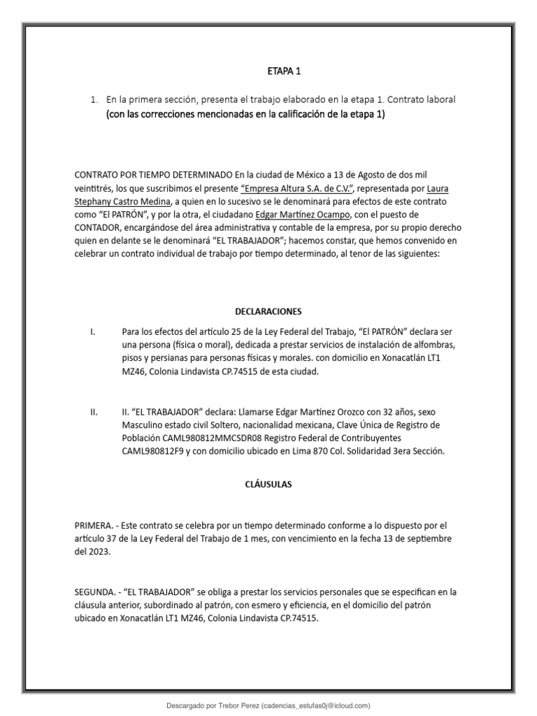 Actividad 9 Proyecto Integrador Etapa 2 | PDF | Derecho laboral | Salario