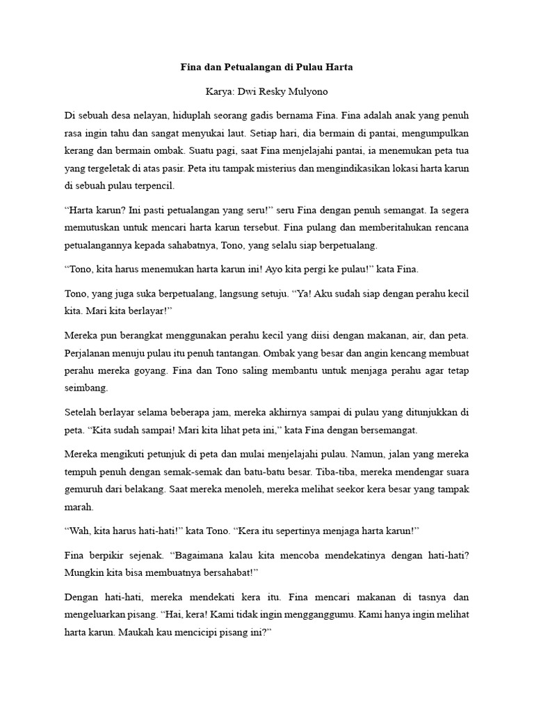 Fina Dan Petualangan Di Pulau Harta | PDF