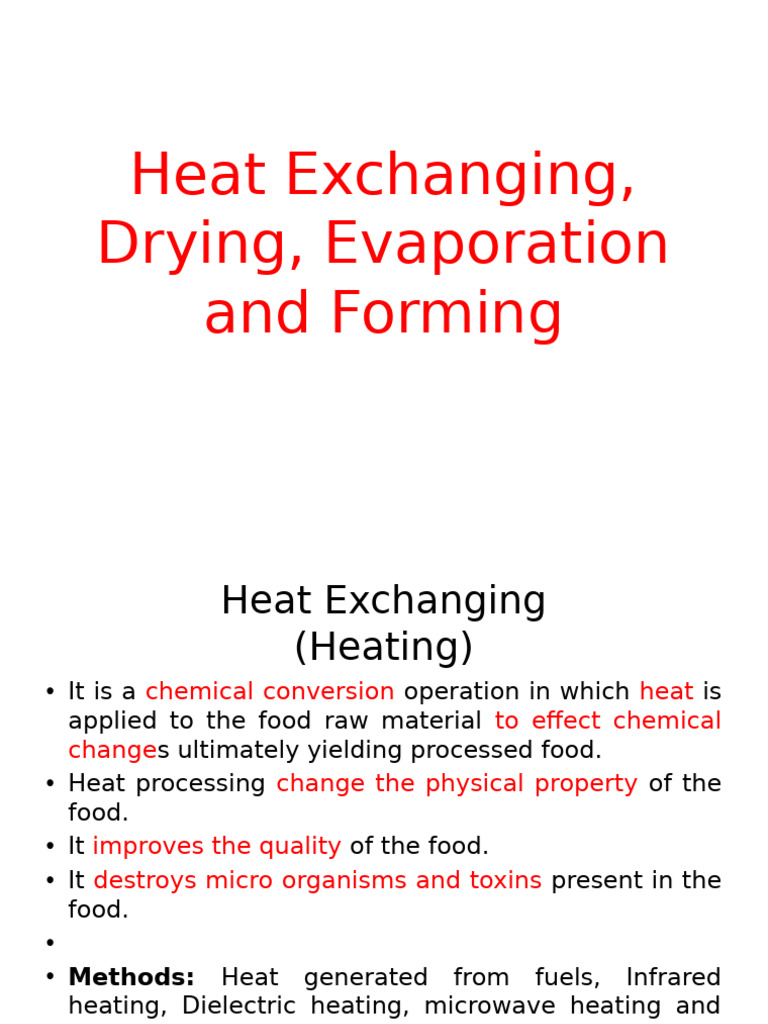 Heat Exchanging, Drying, Evaporation and Forming | PDF | Boiling | Water