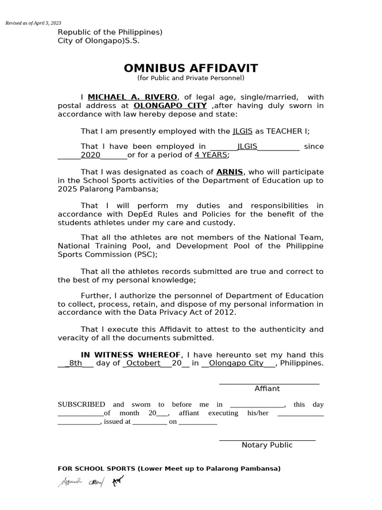 4.-Omnibus-Affidavit (1) | PDF | Affidavit | Government